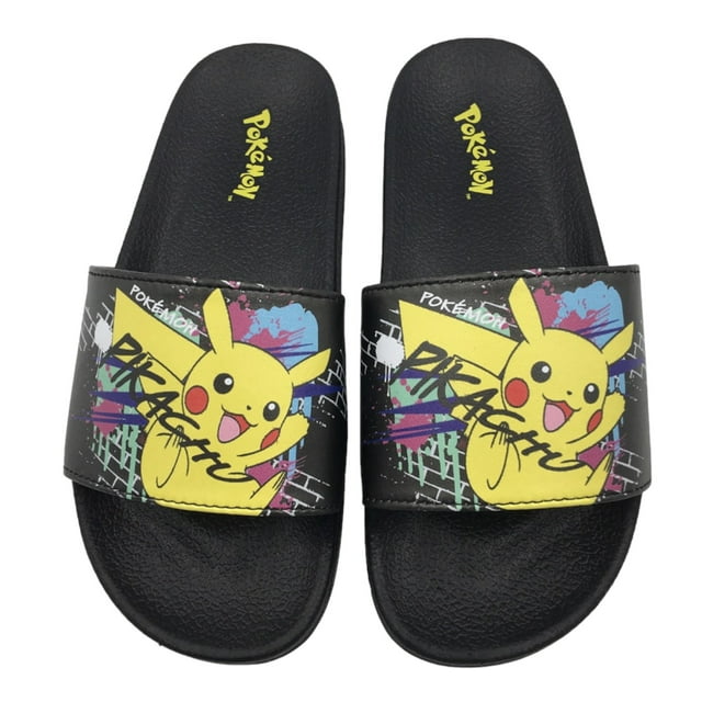 Pokemon Unisex Kids Slip-On Slide Sandals, Open Toe Black, 2 - Walmart.com
