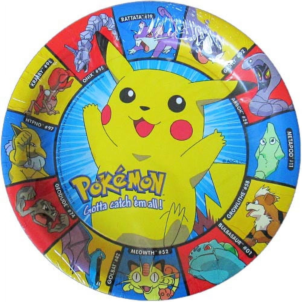 Pokemon Pikachu Small Paper Plates, 8ct, Birthday Party Supplies Set ...