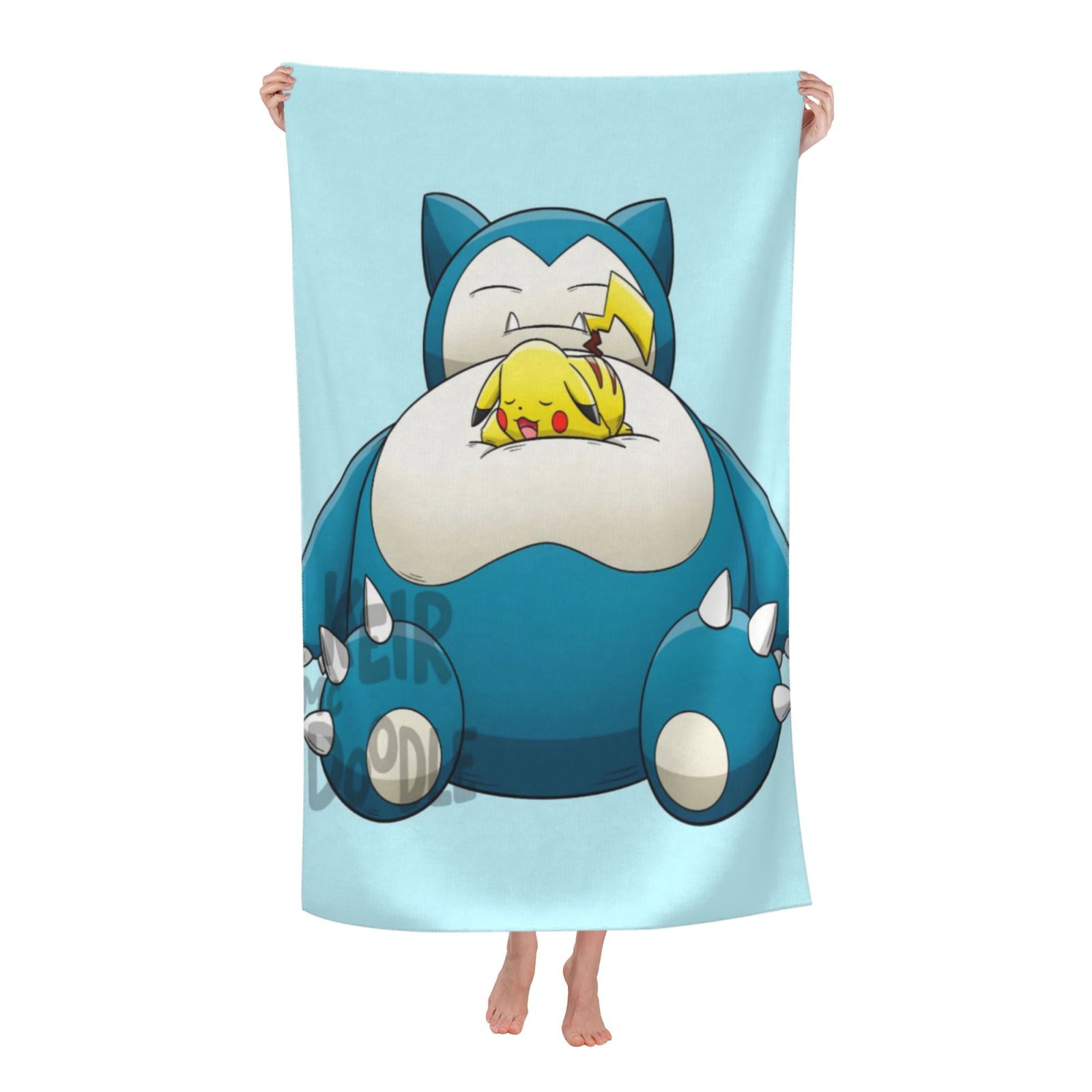 Pokemon-Pikachu Snorlax Beach Towel 32x52 inch,Bath Towels for Kids ...