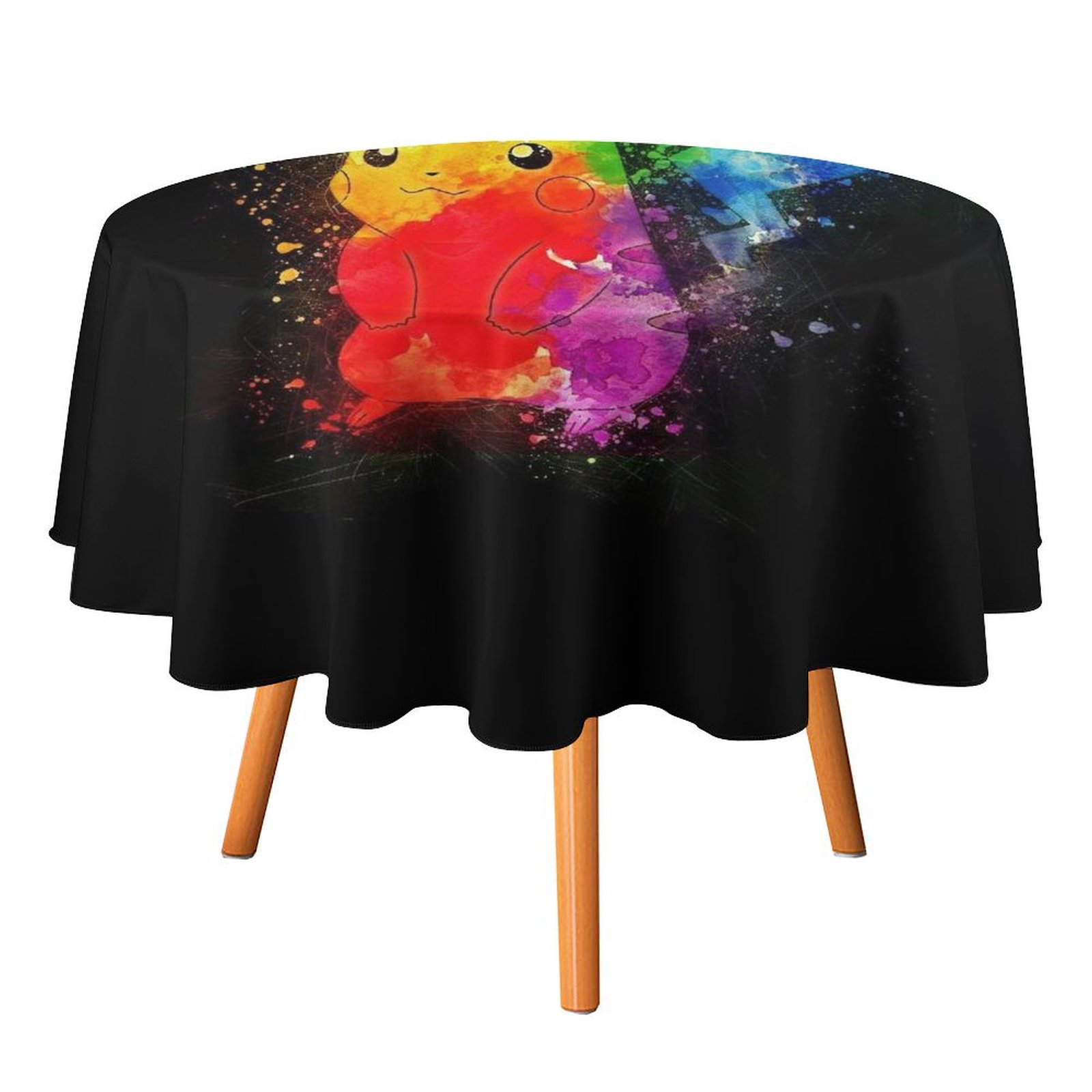Pokemon Pikachu Table Cloth Round Tablecloth Polyester Table Circular ...