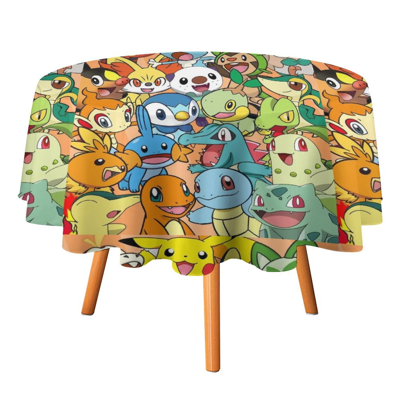 Pokemon Pikachu Table Cloth Round Tablecloth Polyester Table Circular ...