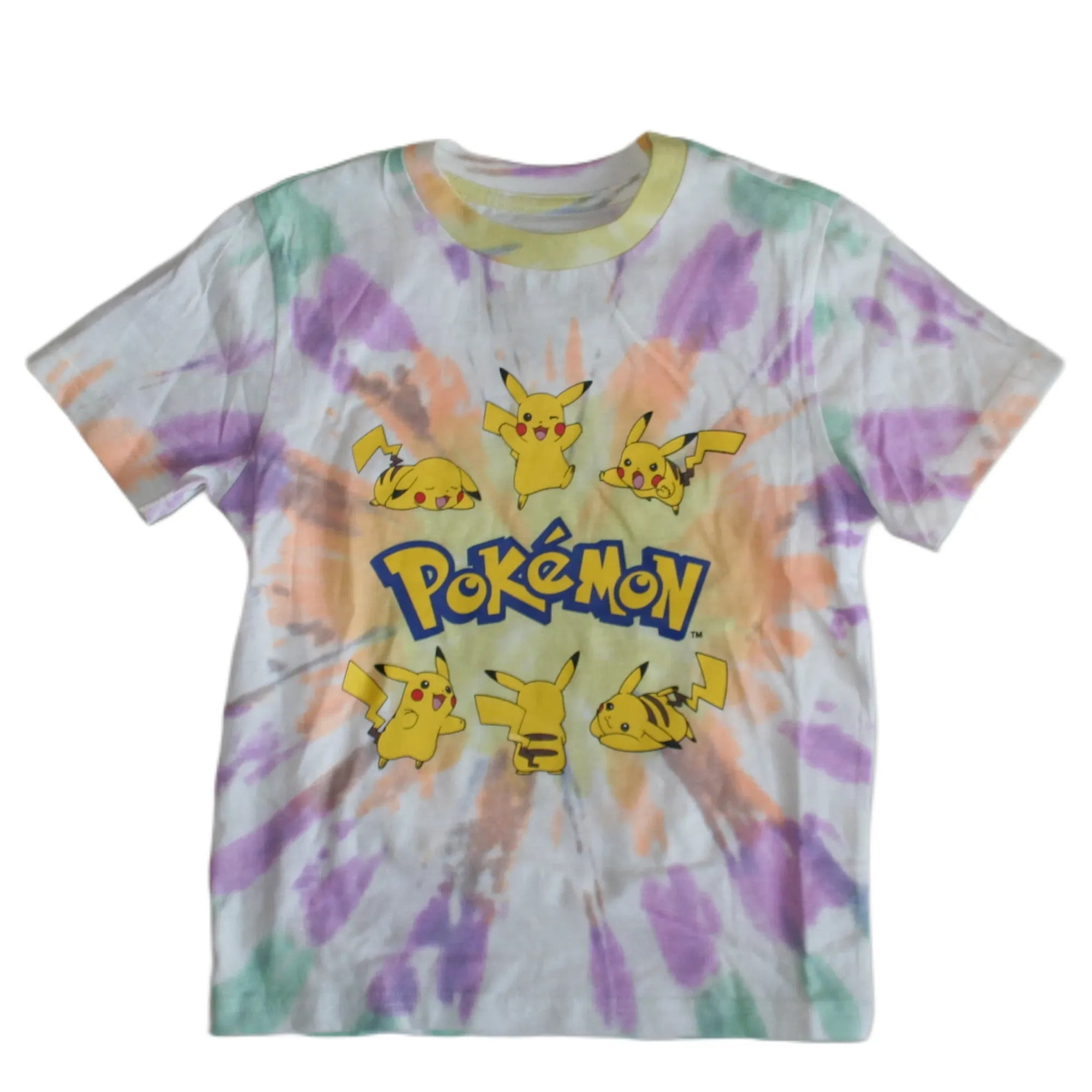 Pokemon Pikachu Tie Dye Graphic Print Big Boy's Short Sleeve T-Shirt ...