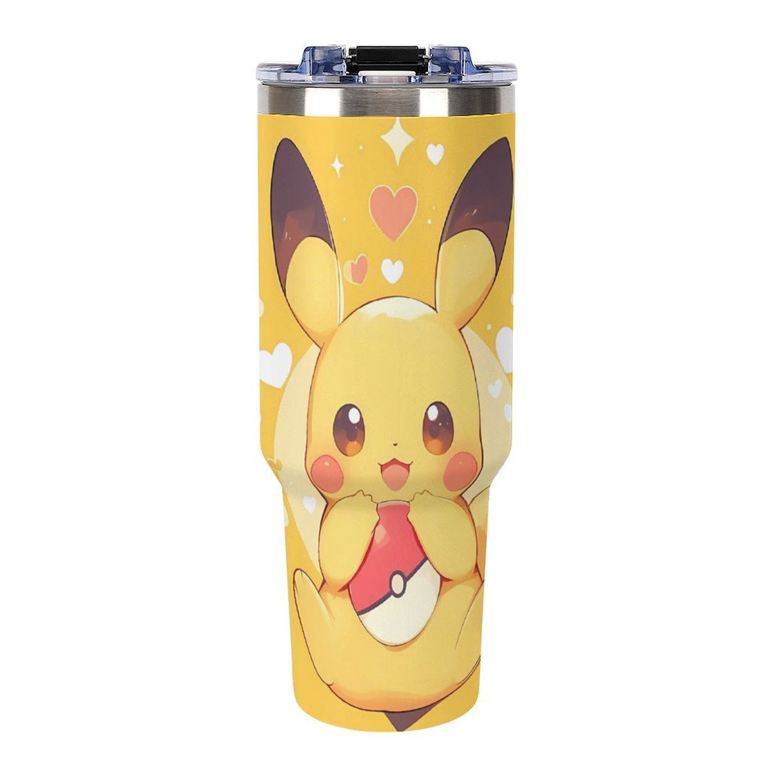 Pokemon Pikachu Tumbler Cup 40 oz with Handle & Straw, Reusable ...