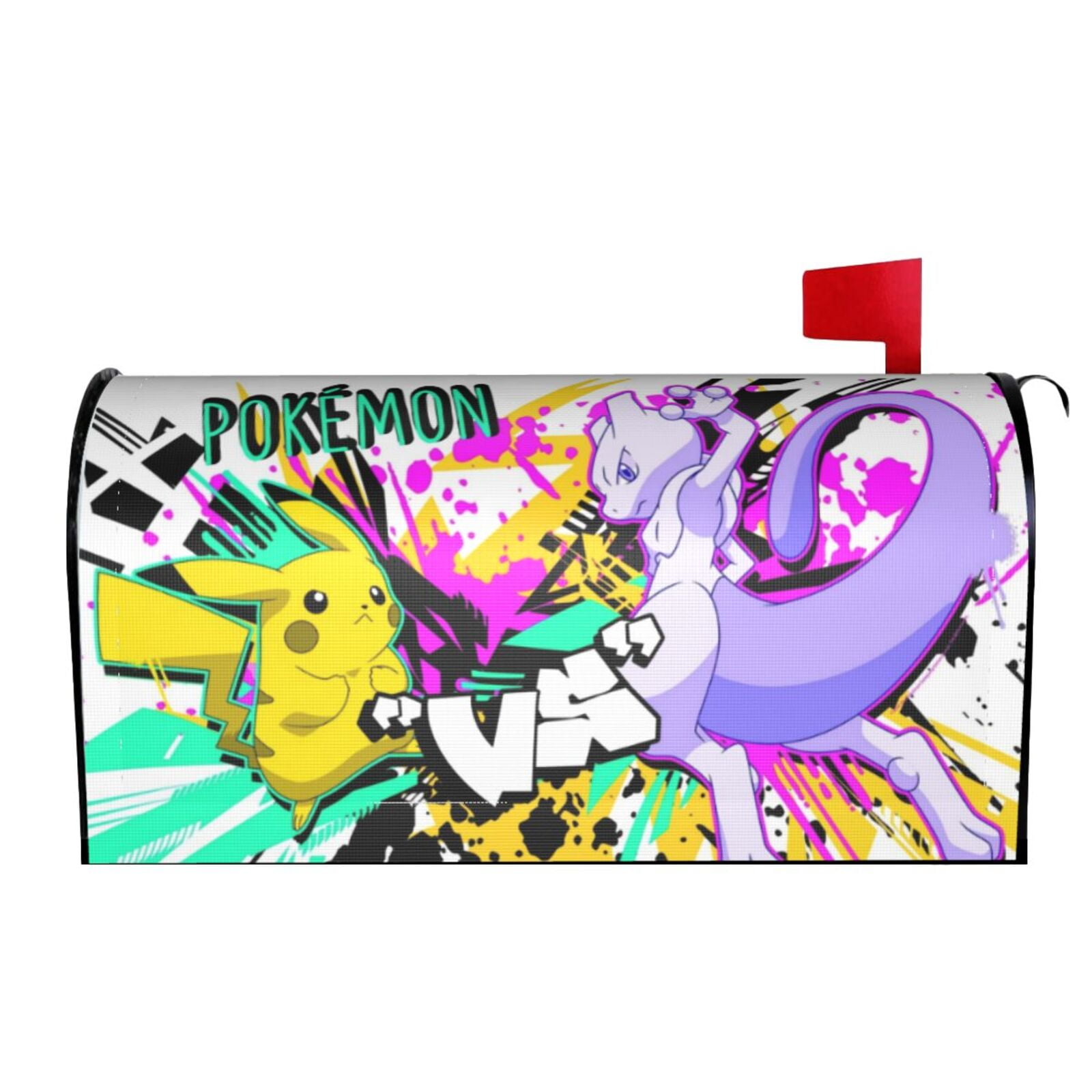 Pokemon - Pikachu Vs. Mewtwo Cartoon Character Mailbox Cover Magnetic ...