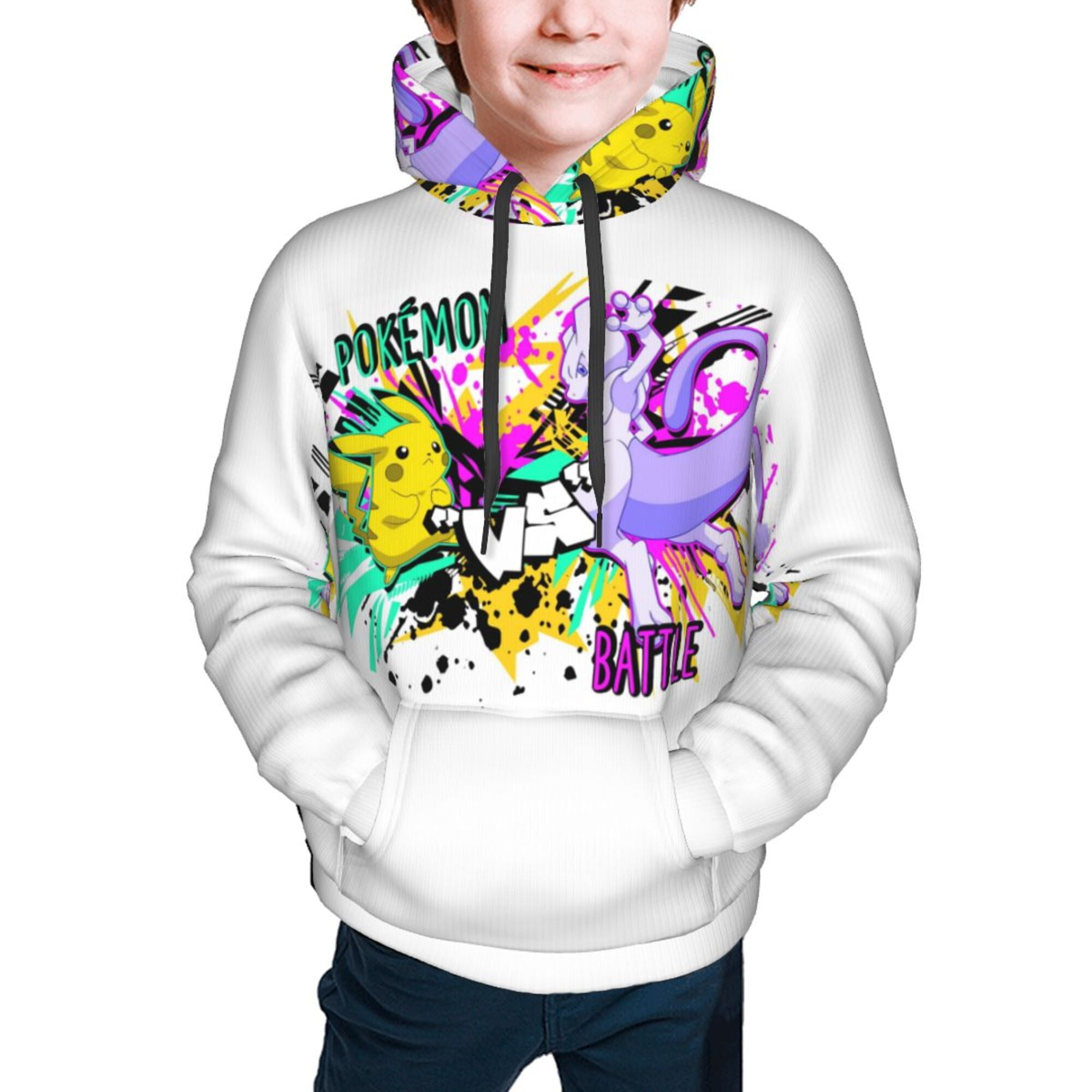 Pokemon - Pikachu Vs. Mewtwo Hoodies for Boys Girls Teen Kids,Soft ...