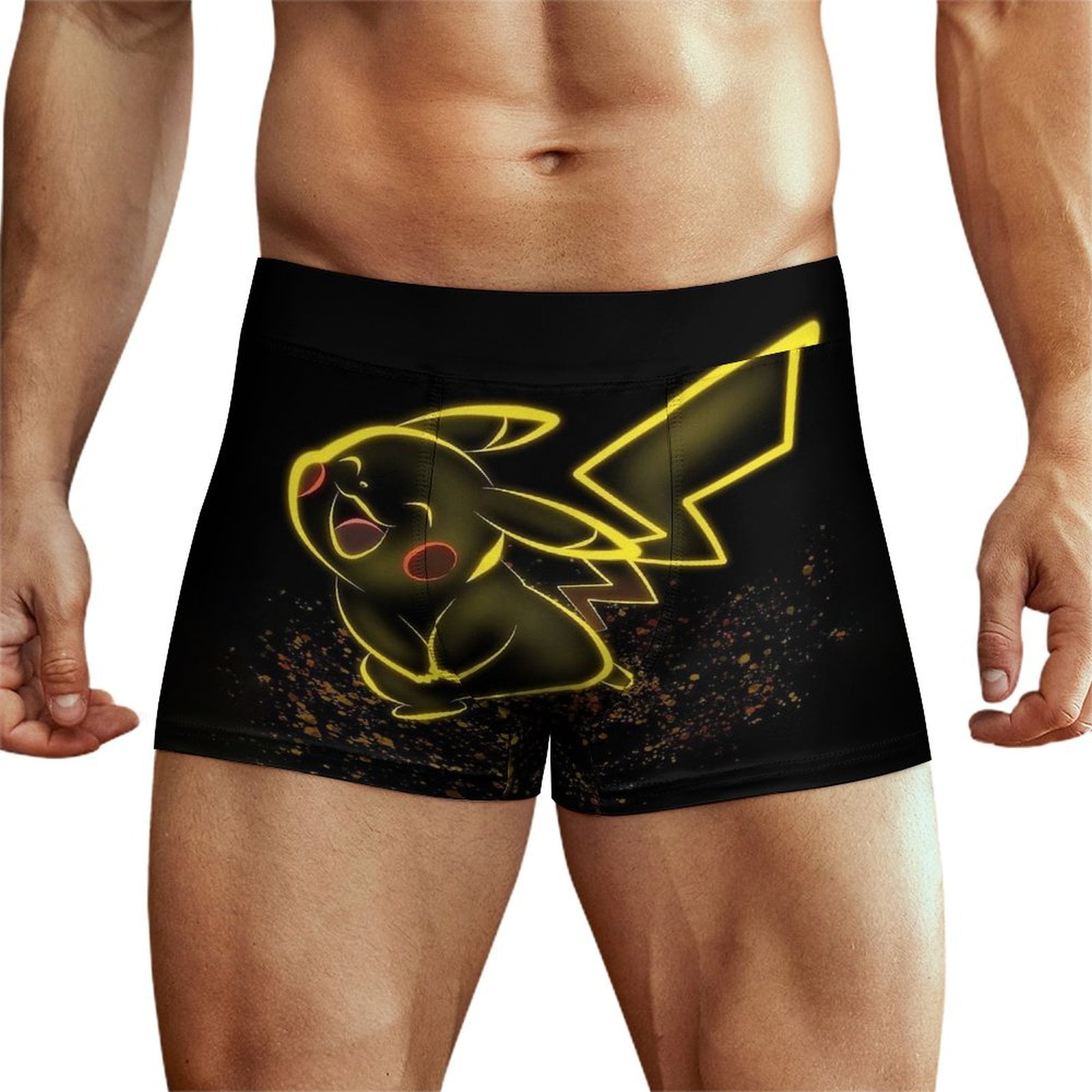 Pokemon_Pikachu Waist Underwear Funny Men Boy Boxer Briefs Men's Underwear Comfort Soft Boxer ...