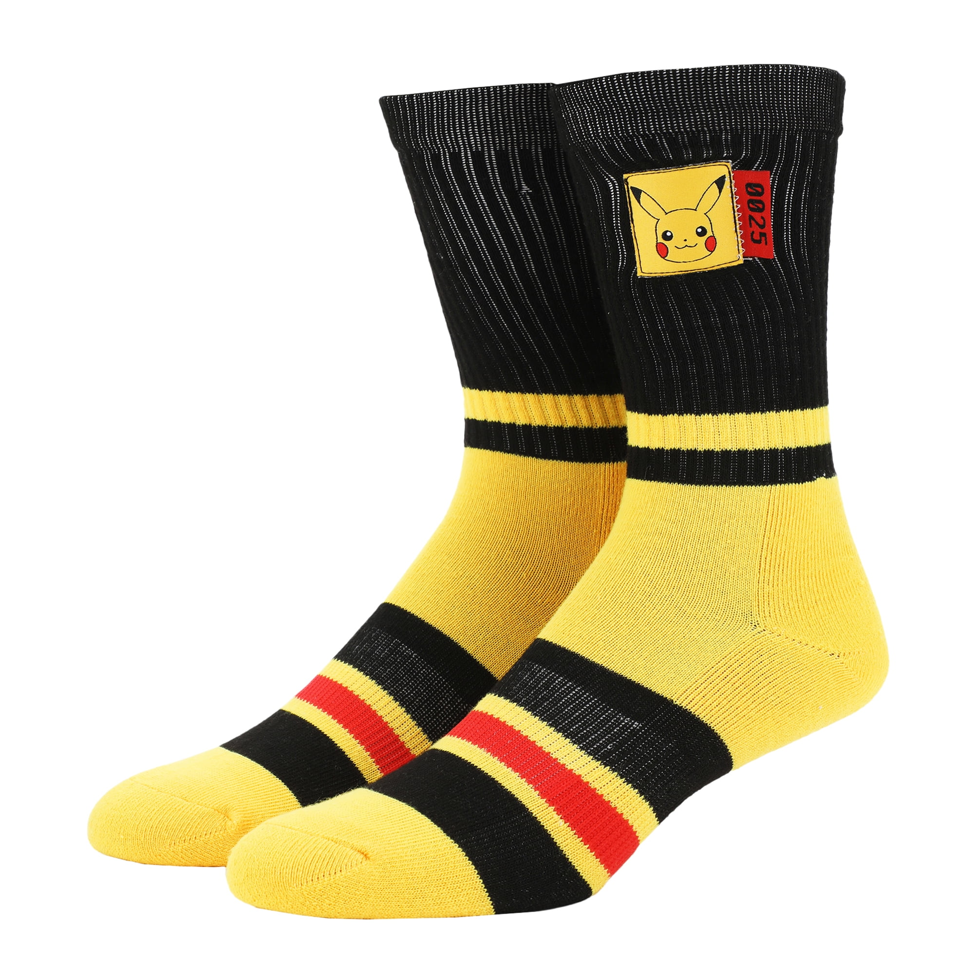 Pokemon Pikachu Woven Label Men's Athletic Crew Socks - Walmart.com