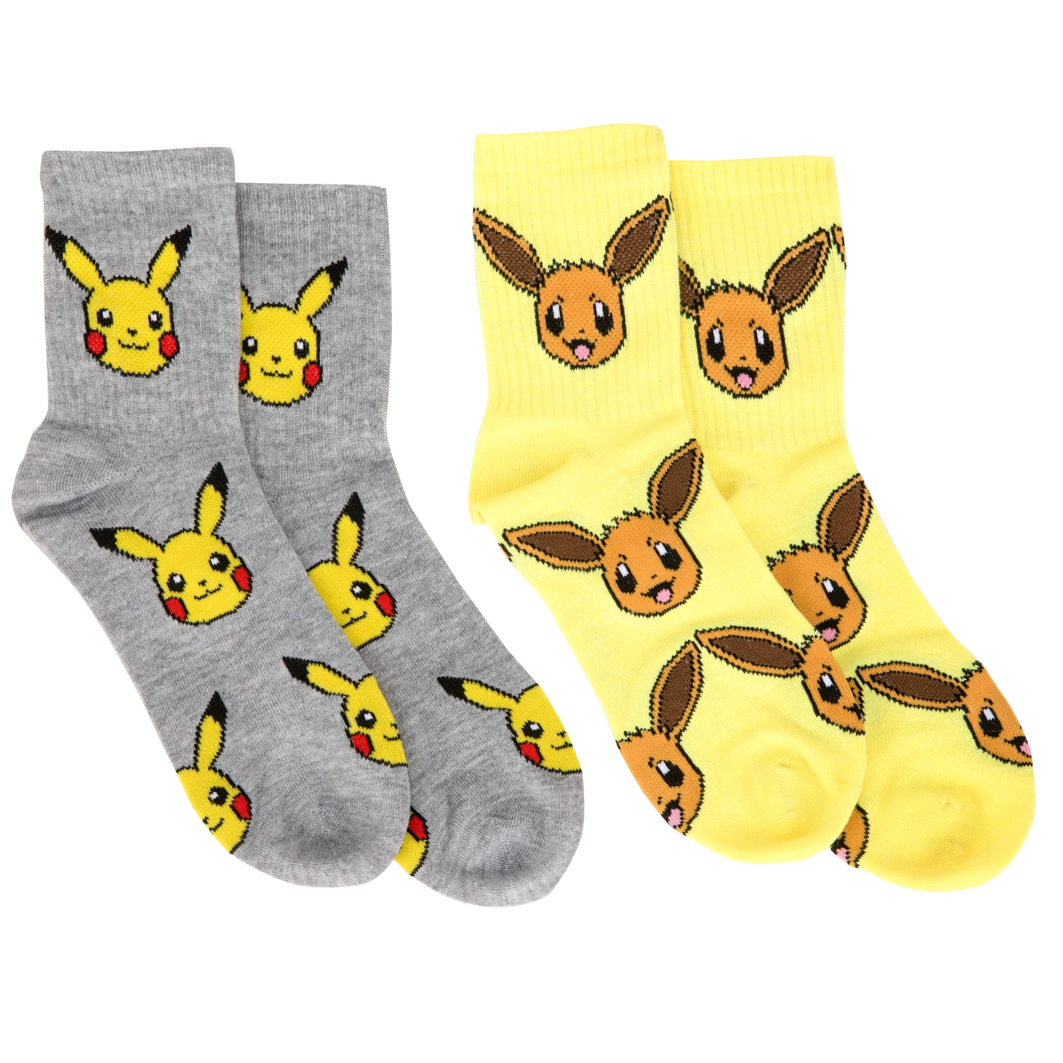 Pokemon Pikachu and Eevee Women's Crew Socks 2-Pack - Walmart.com