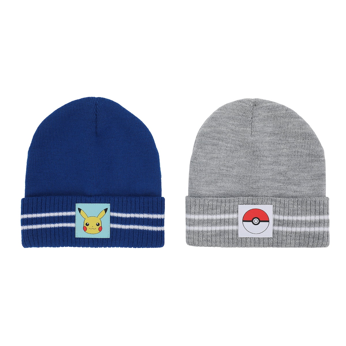 Bioworld Pokemon Beanie Pack, Pikachu and Pokeball Cuffed Acrylic Knit ...
