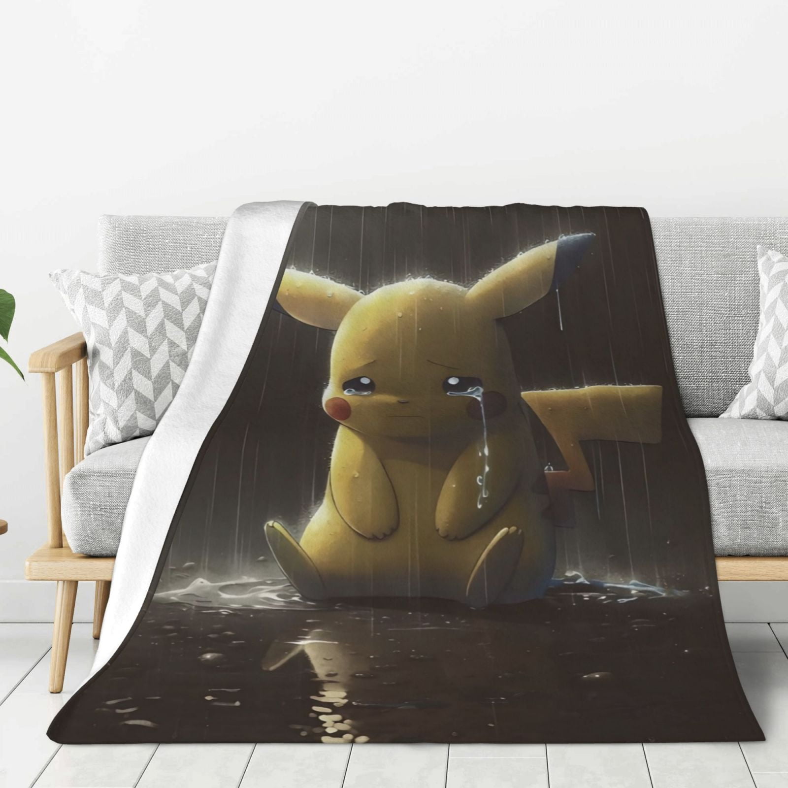 Pokemon -Pikachu crying in the rain Blanket,Throw Blanket for Kids and ...