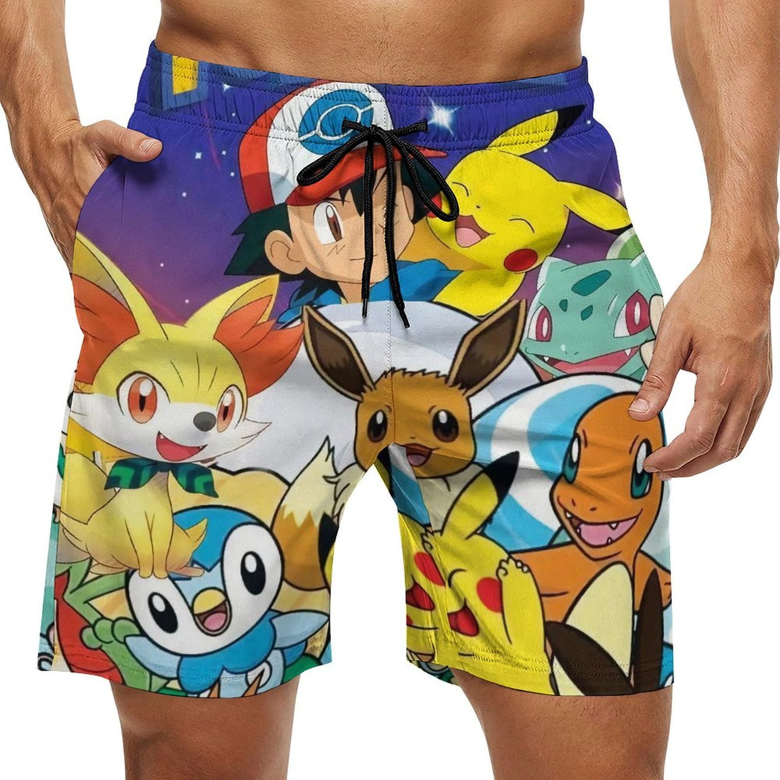 Pokemon-Pikachu l Mens Swim Trunks Quick Dry Board Shorts with Mesh ...
