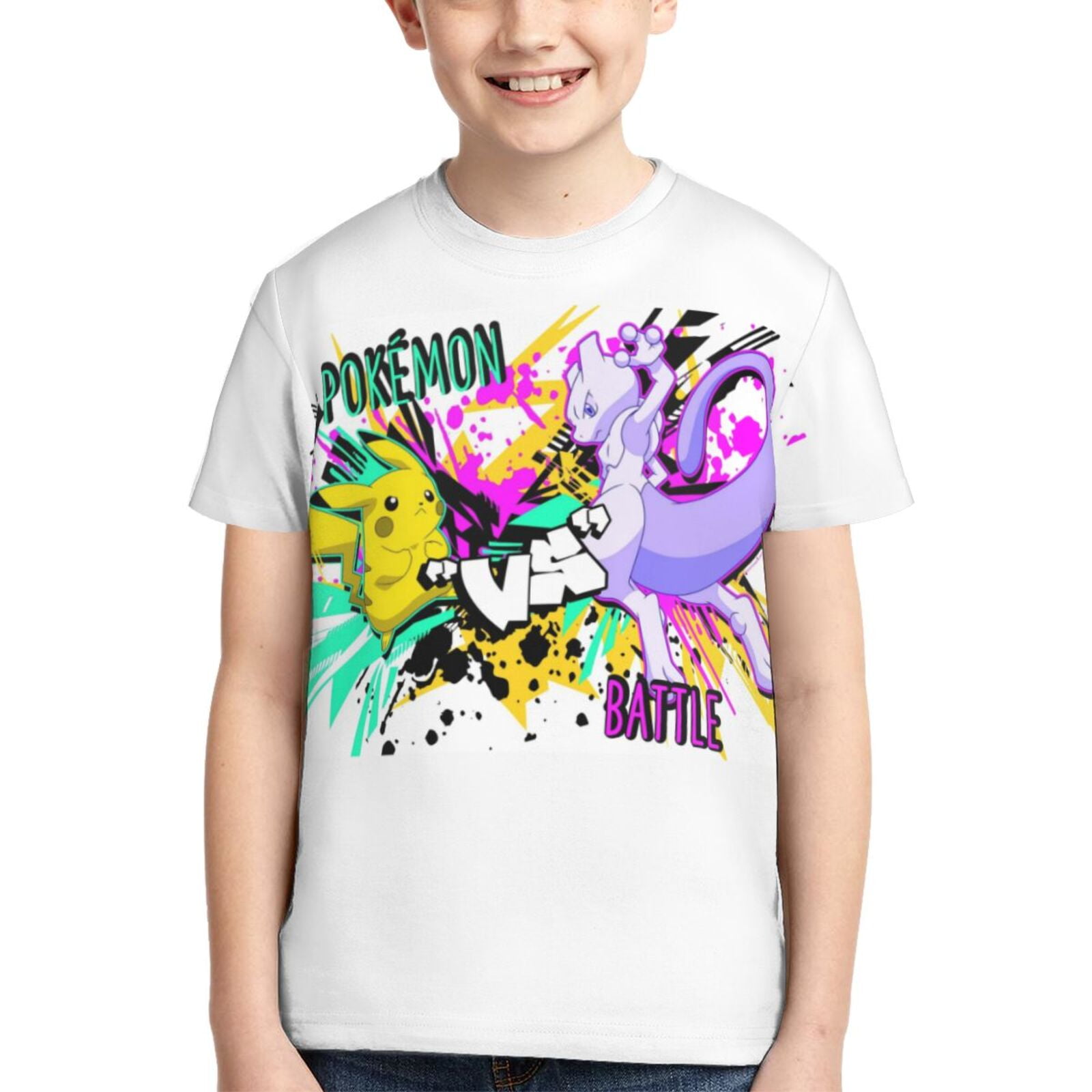 Pokemon - Pikachu vs. Mewtwo Boys Short Sleeve Quick Dry Sun Protection ...