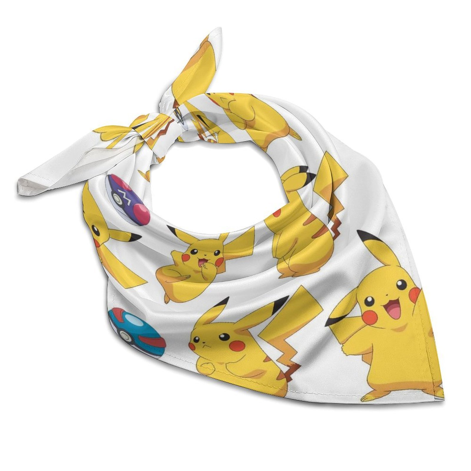 Pokemon Pikachu2 Square Satin Head Scarf Hair Scarves Silk-like Bandana ...