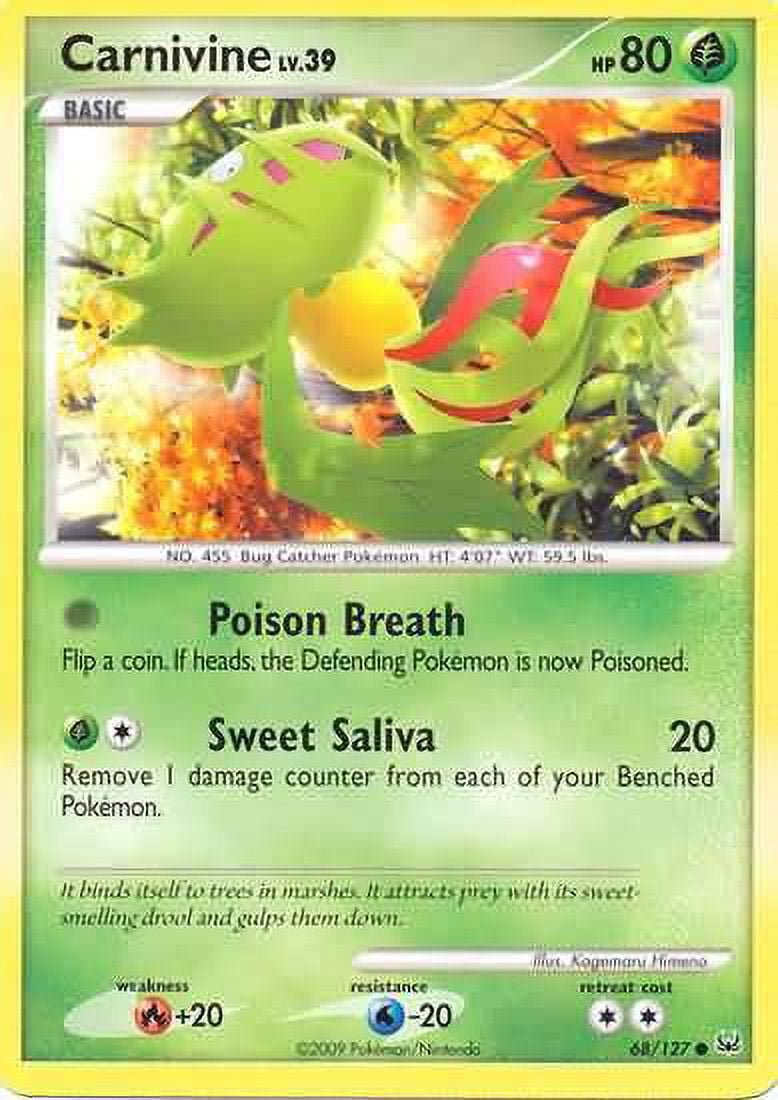Pokemon Platinum Common Carnivine #68 - Walmart.com