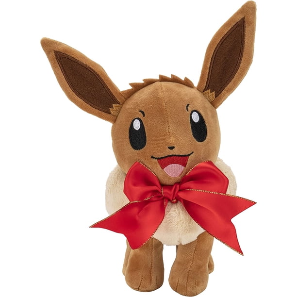 Pokemon Plush Holiday Eevee Plush Bow - 8" Multi-color - Walmart.com