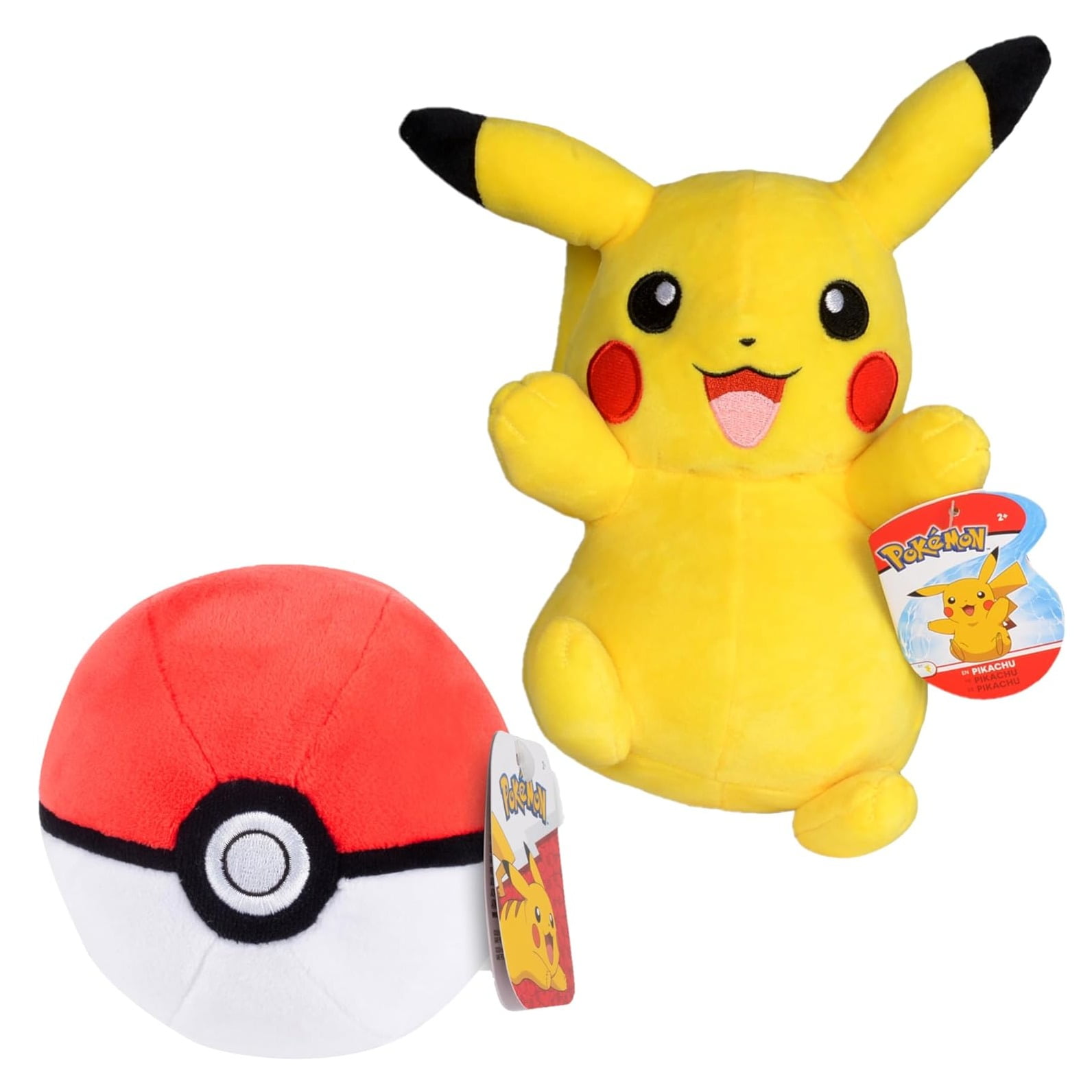 Pokemon Pokeball & 8" Pikachu Plush 2-Pack - Officially Licensed ...
