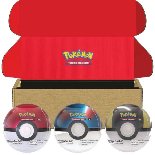 Pokemon Poke Ball, Great Ball, Ultra Ball Pokeball Tin Bundle Set (3 ...