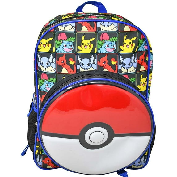 Pokemon "Pokeball" 16" Backpack with Round Front Pocket & All Over ...