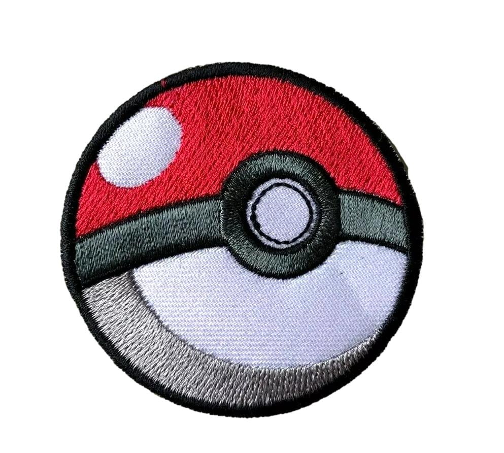 Pokemon Pokeball 3" Diameter Embroidered Patch - Walmart.com