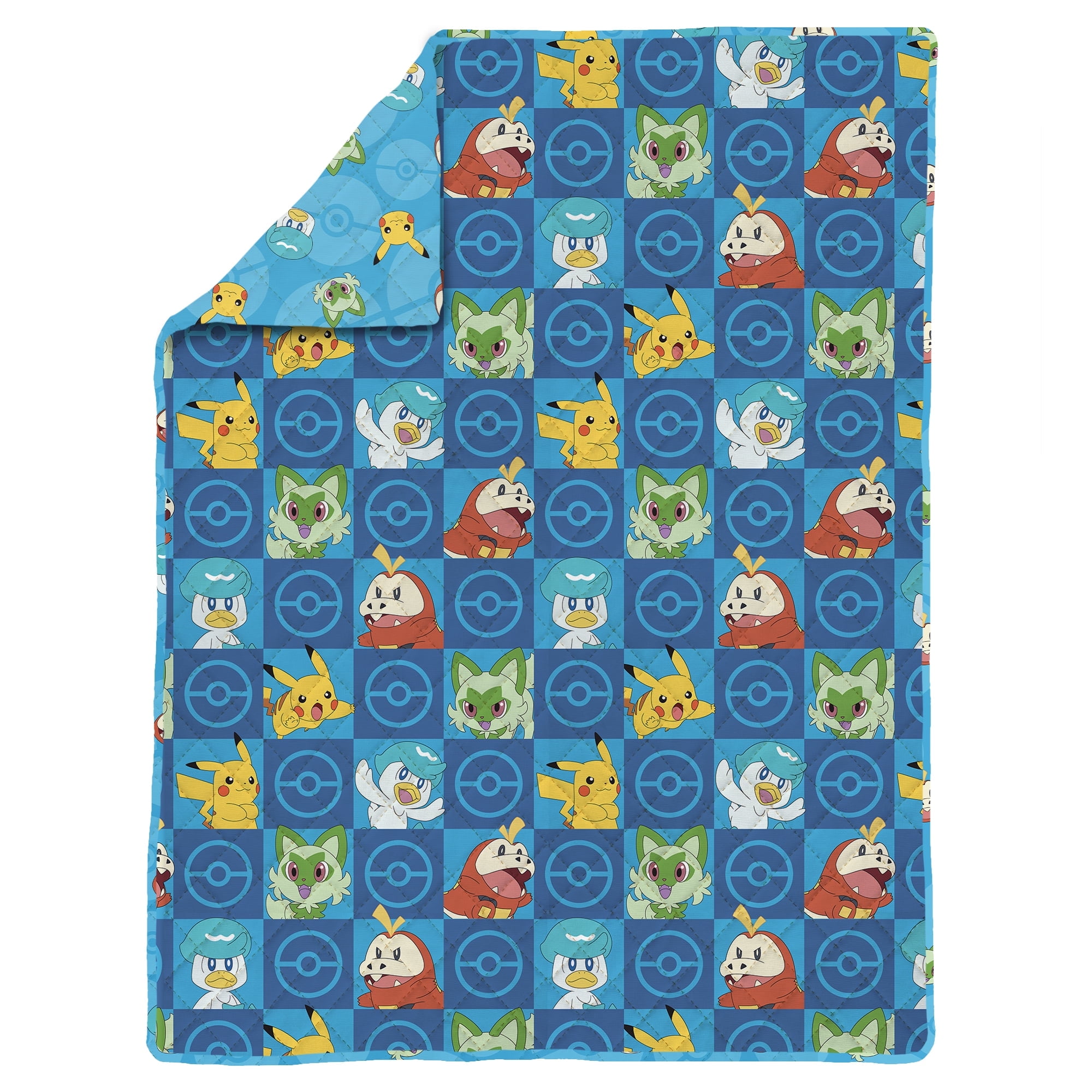 Pokemon Powere Squares win/Full Quilted Blanket 60x90 inches - Walmart.com
