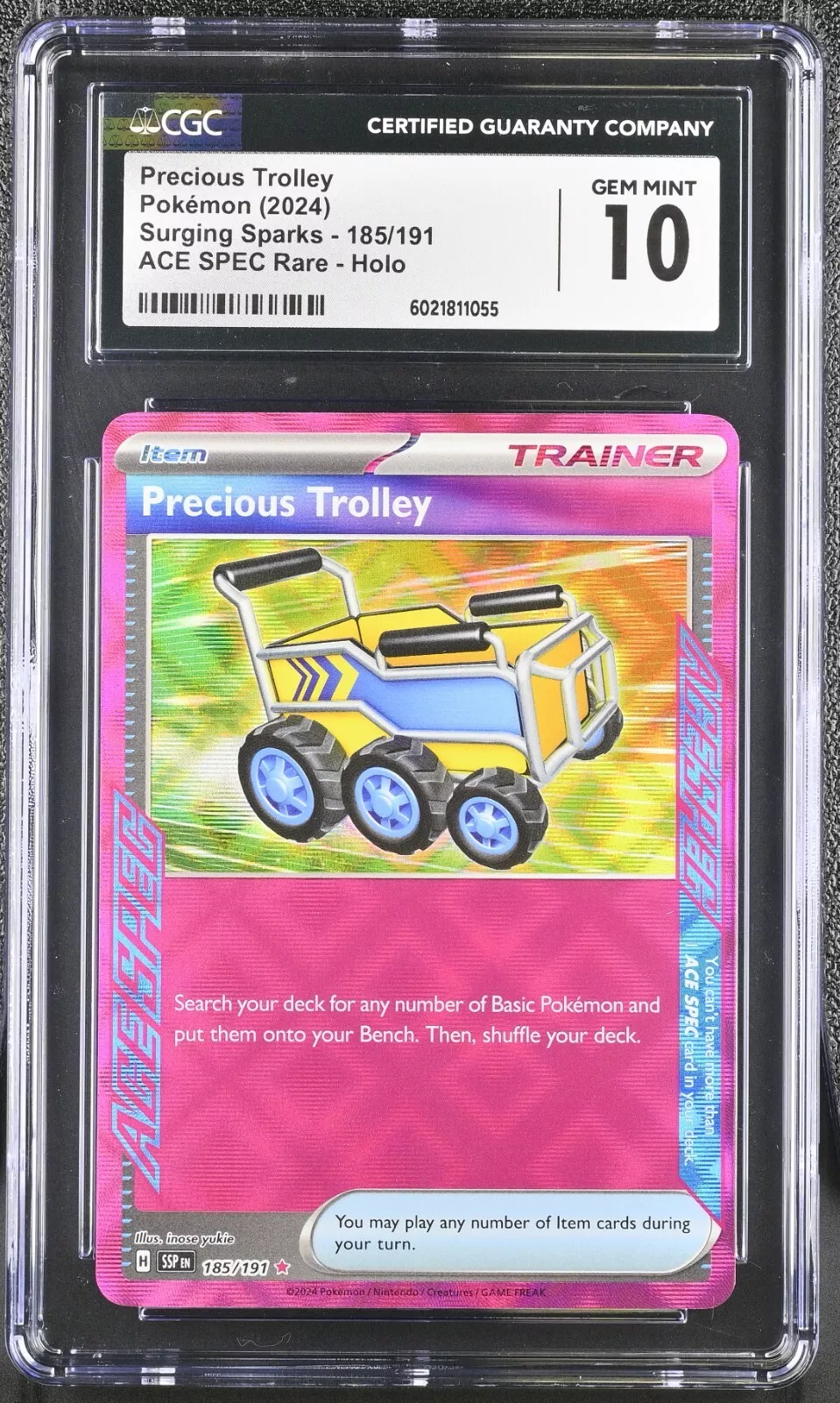 Pokemon Precious Trolley ACE SPEC Holo #185 Surging Sparks 2024 CGC 10 ...