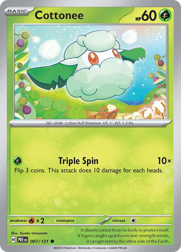Pokemon Prismatic Evolutions Common Cottonee #7 - Walmart.com