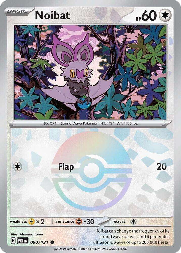 Pokemon Prismatic Evolutions Common Noibat #90 (Poke Ball Pattern ...