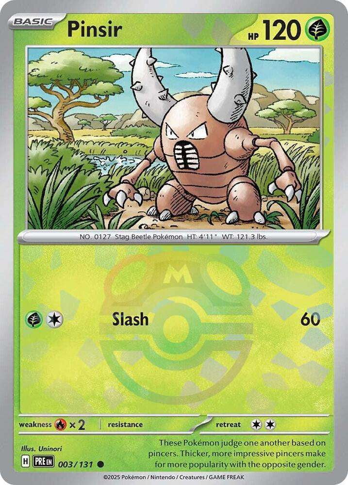 Pokemon Prismatic Evolutions Common Pinsir #3 (Master Ball Pattern ...