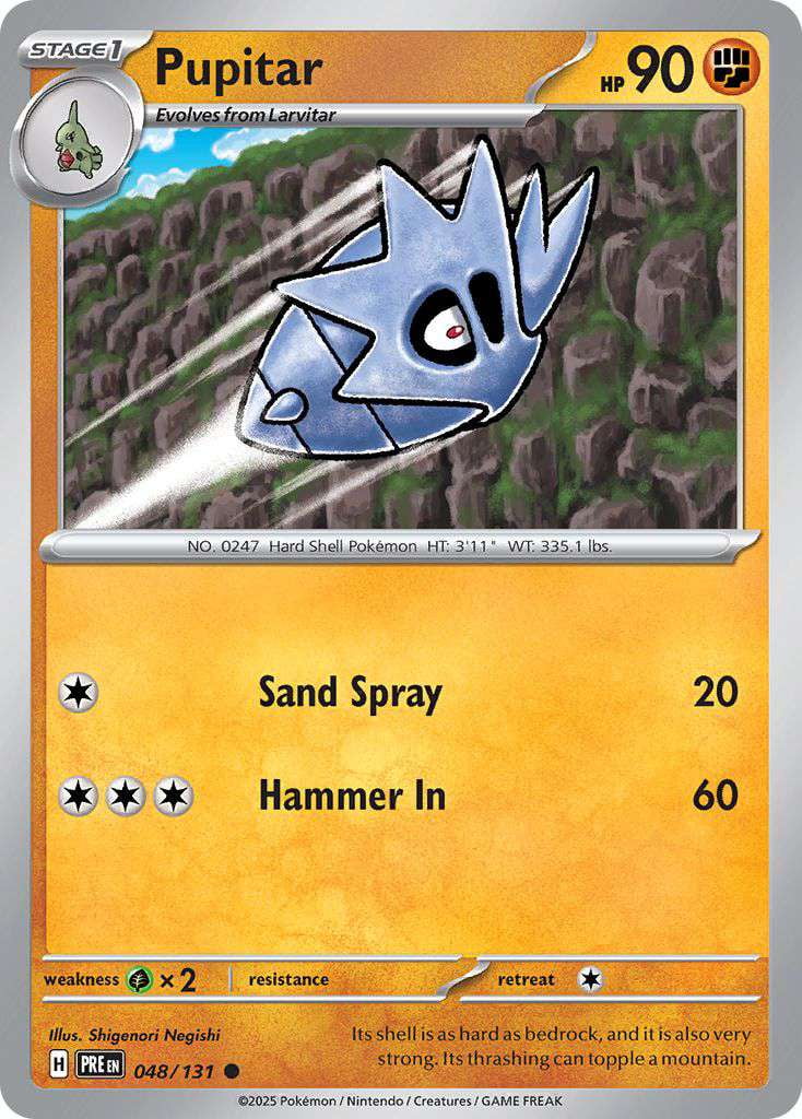 Pokemon Prismatic Evolutions Common Pupitar #48 - Walmart Business Supplies