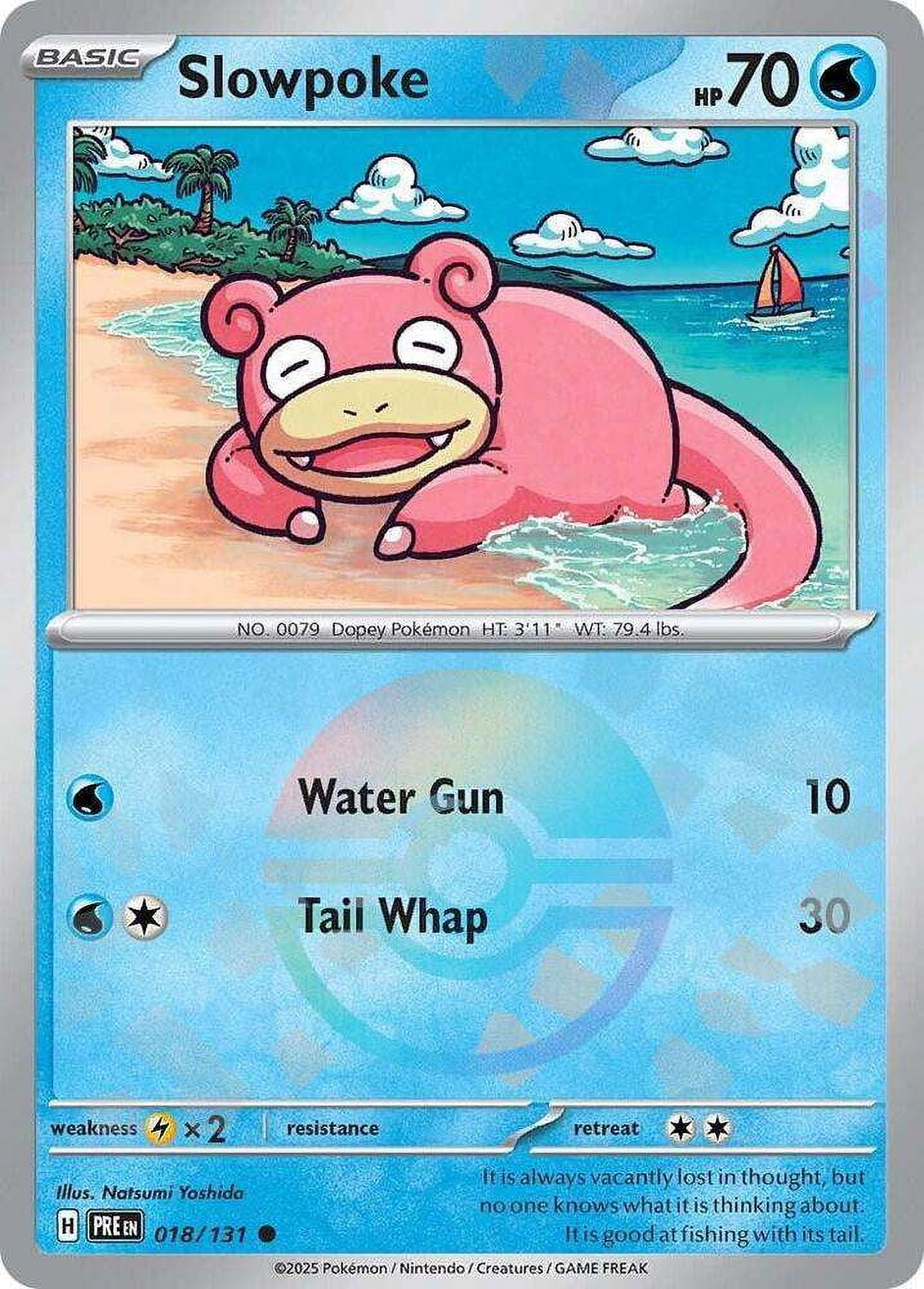 Pokemon Prismatic Evolutions Common Slowpoke #18 (Poke Ball Pattern ...