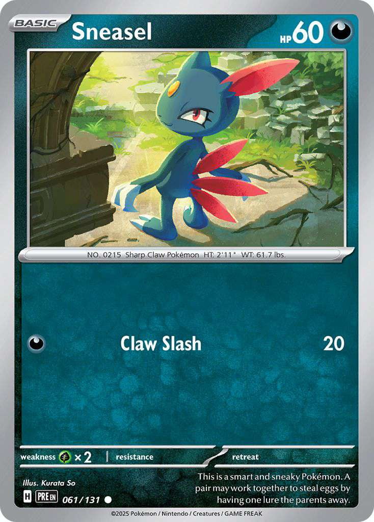 Pokemon Prismatic Evolutions Common Sneasel #61 - Walmart.com