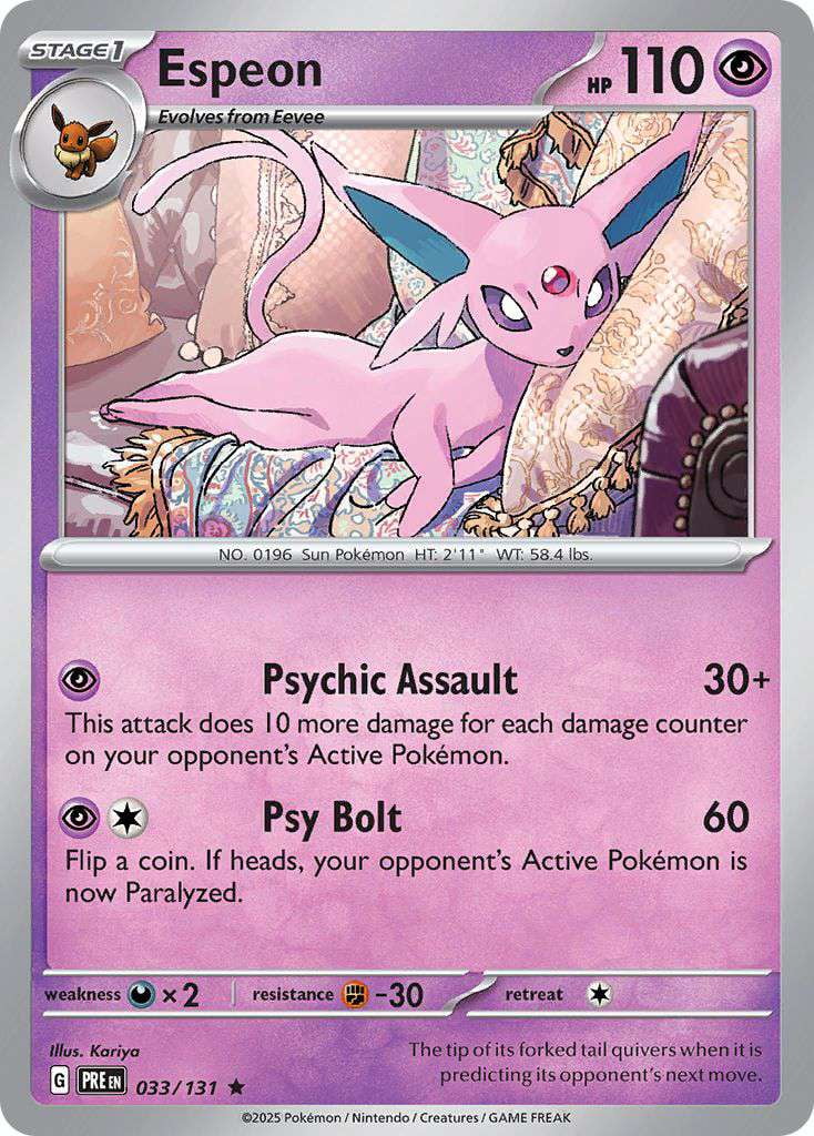 Pokemon Prismatic Evolutions Rare Espeon #33 - Walmart Business Supplies