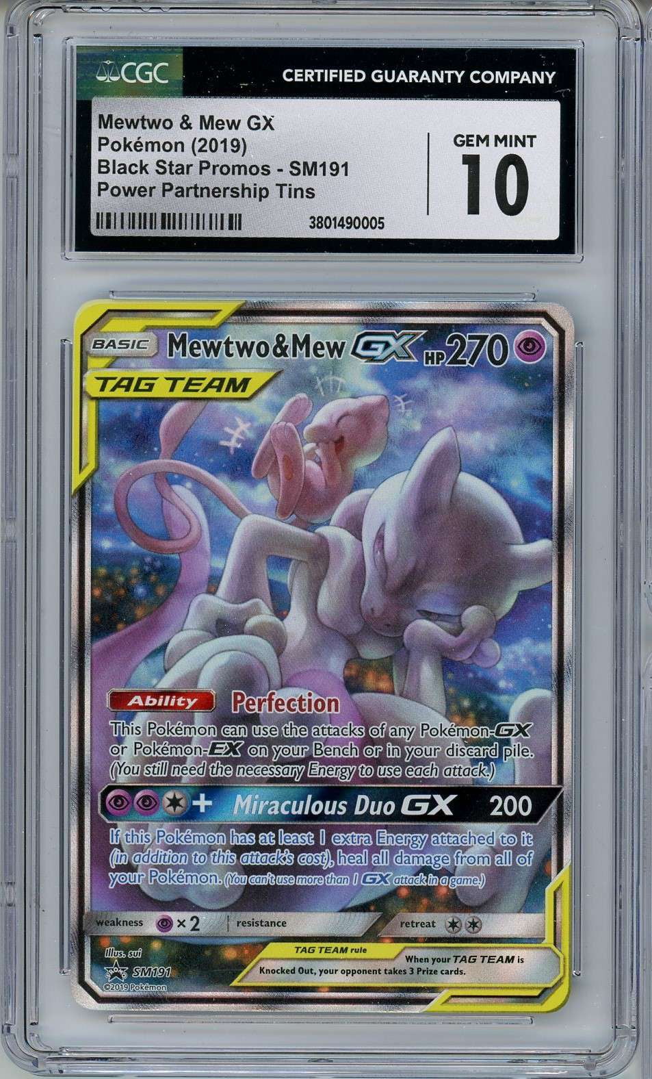 Pokemon Promo Cards Mewtwo & Mew GX (CGC 10) - Walmart.com