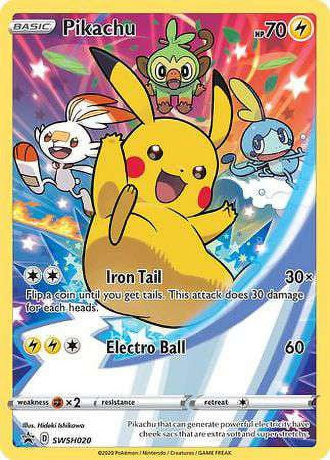 Pokemon Promo Full Art Holo Rare Pikachu SWSH020 - Walmart.com