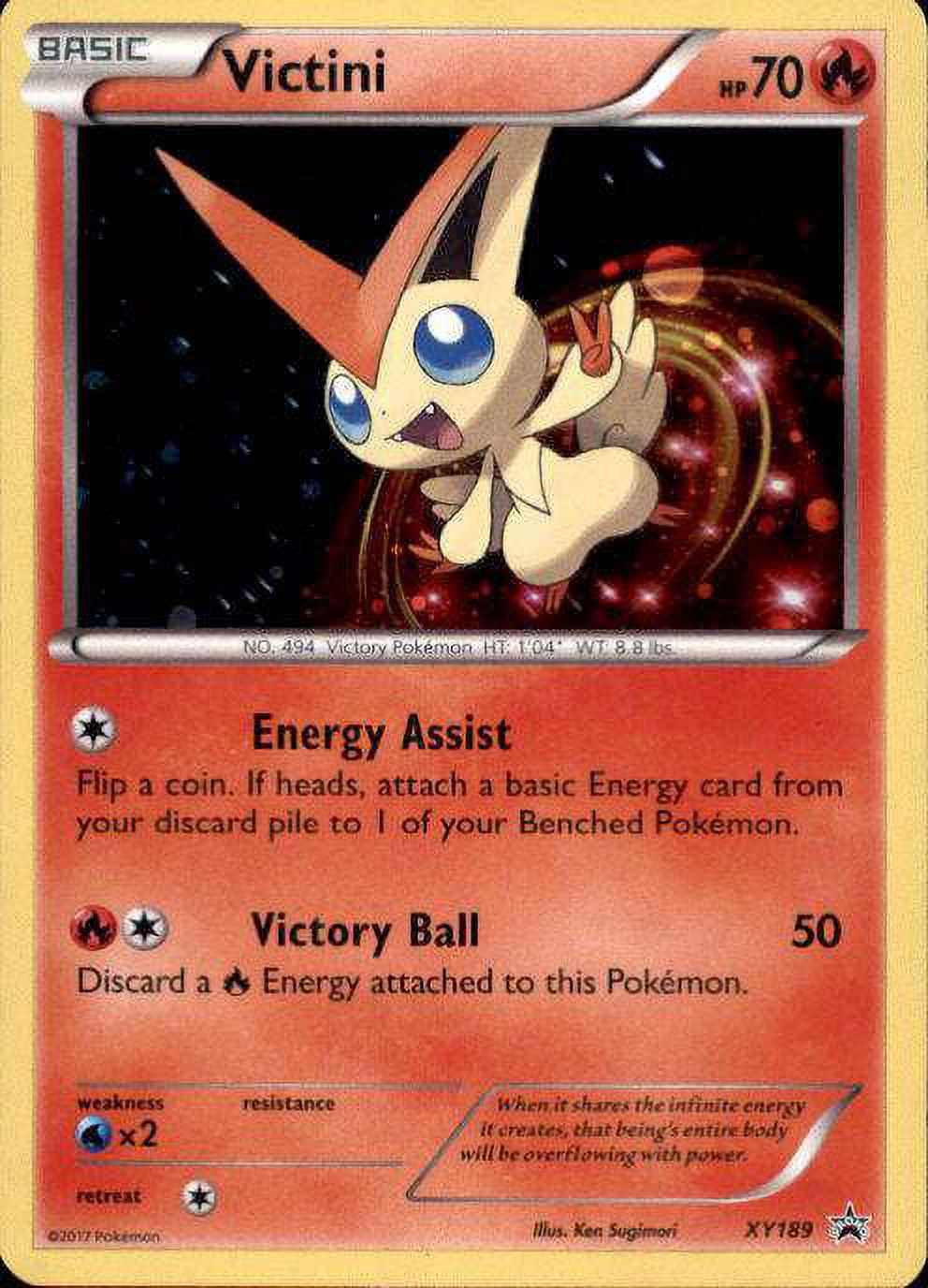 Pokemon Promo Holo Rare Victini XY189 - Walmart.com