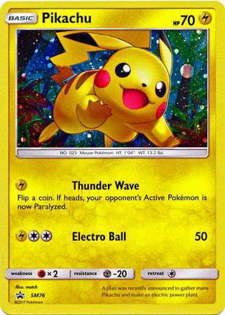 Pokemon Promo Holo Rare Pikachu SM76 - Walmart.com