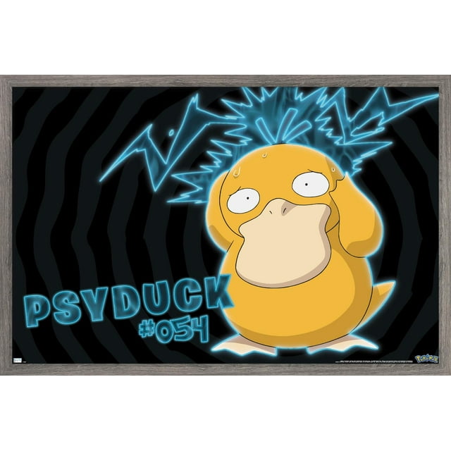 Pokemon - Psyduck - Confusion Wall Poster, 22.375" x 34" Framed ...