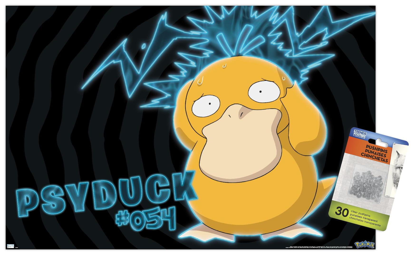 Pokemon - Psyduck - Confusion Wall Poster with Push Pins, 14.725" x 22. ...