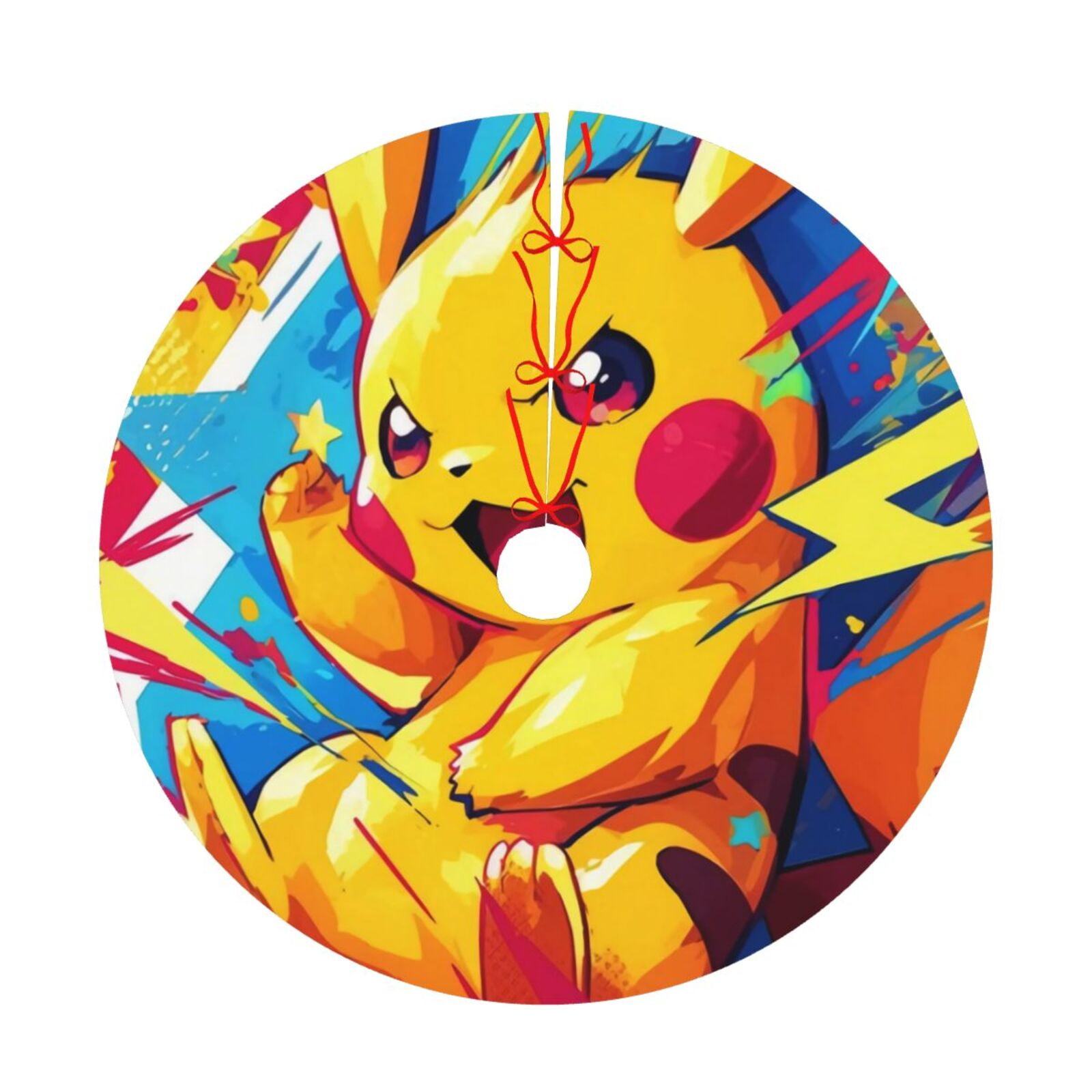 Pokemon Raichu Art Christmas Tree Skirt - 36 Inches Merry Christmas ...