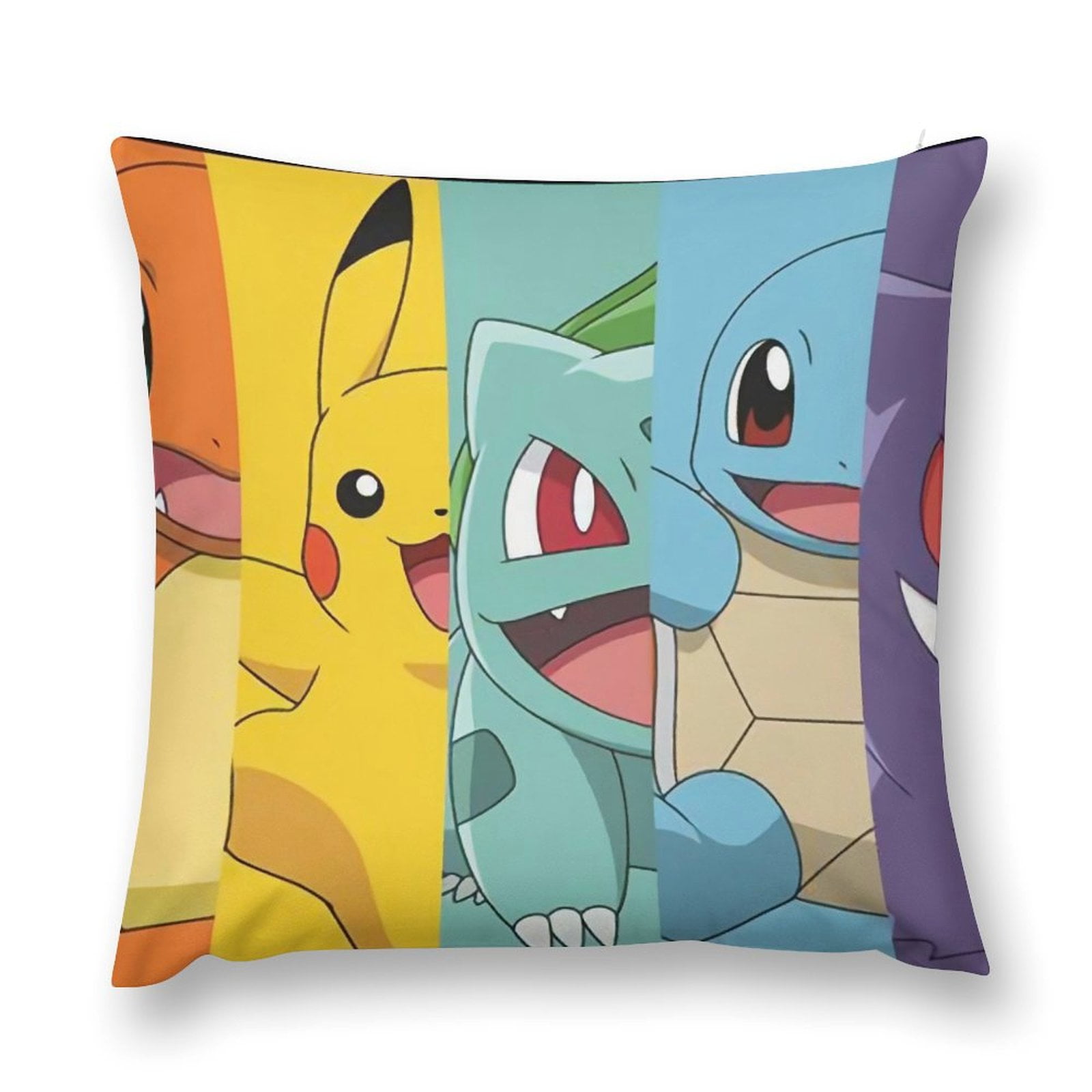 Pokemon-Rainbow Eevee Charmander Squirtle Bulbasaur Box Throw Pillow ...