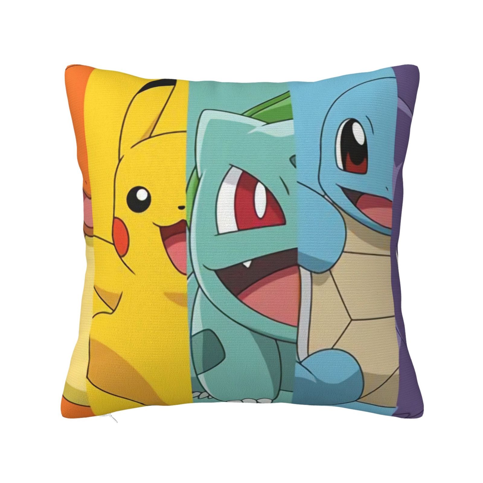 Pokemon-Rainbow Eevee Charmander Squirtle Bulbasaur Box Throw Pillow ...