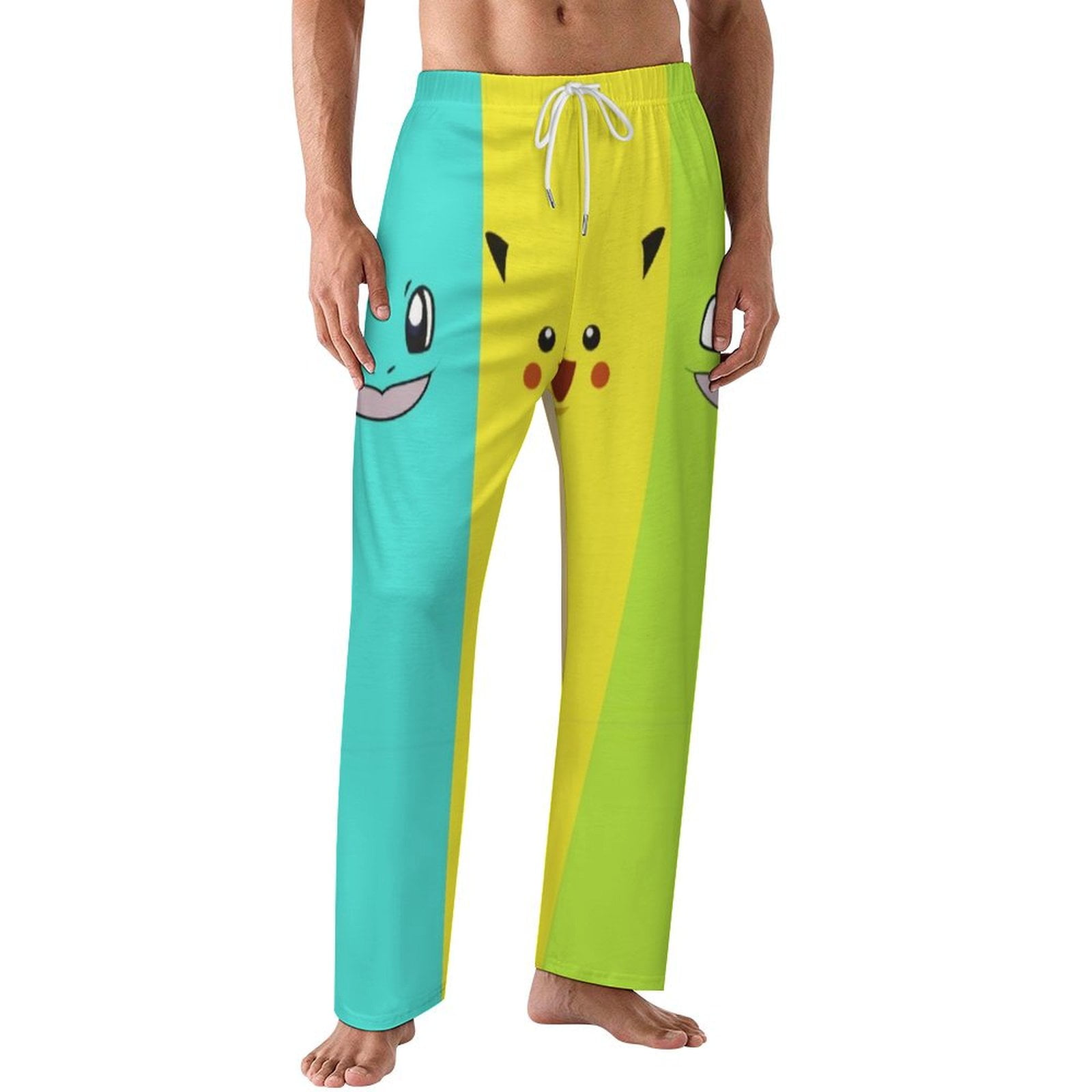 Pokemon-Rainbow Eevee Charmander Squirtle Bulbasaur Loose Men's Pajama ...