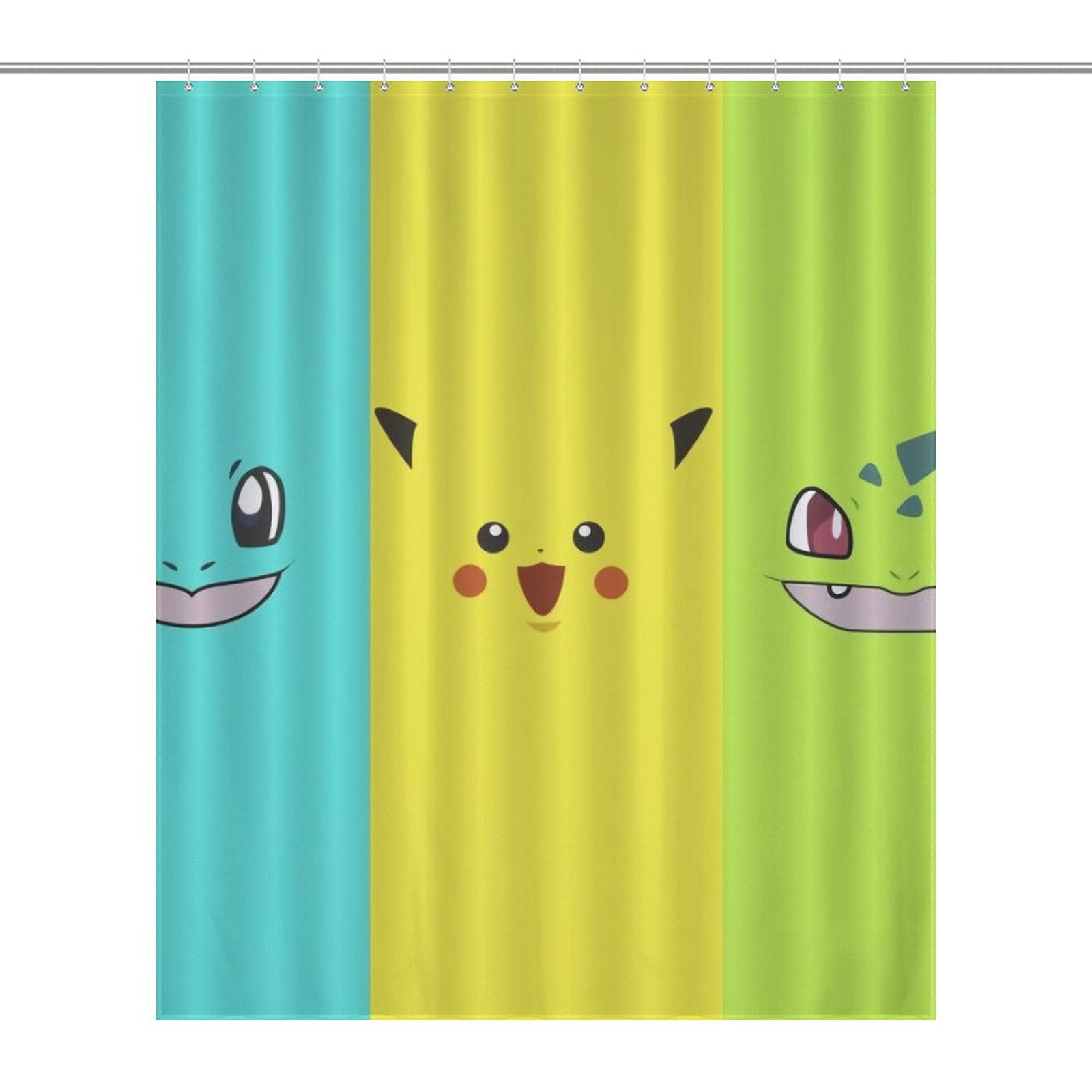 Pokemon-Rainbow Eevee Charmander Squirtle Bulbasaur Shower Curtain ...