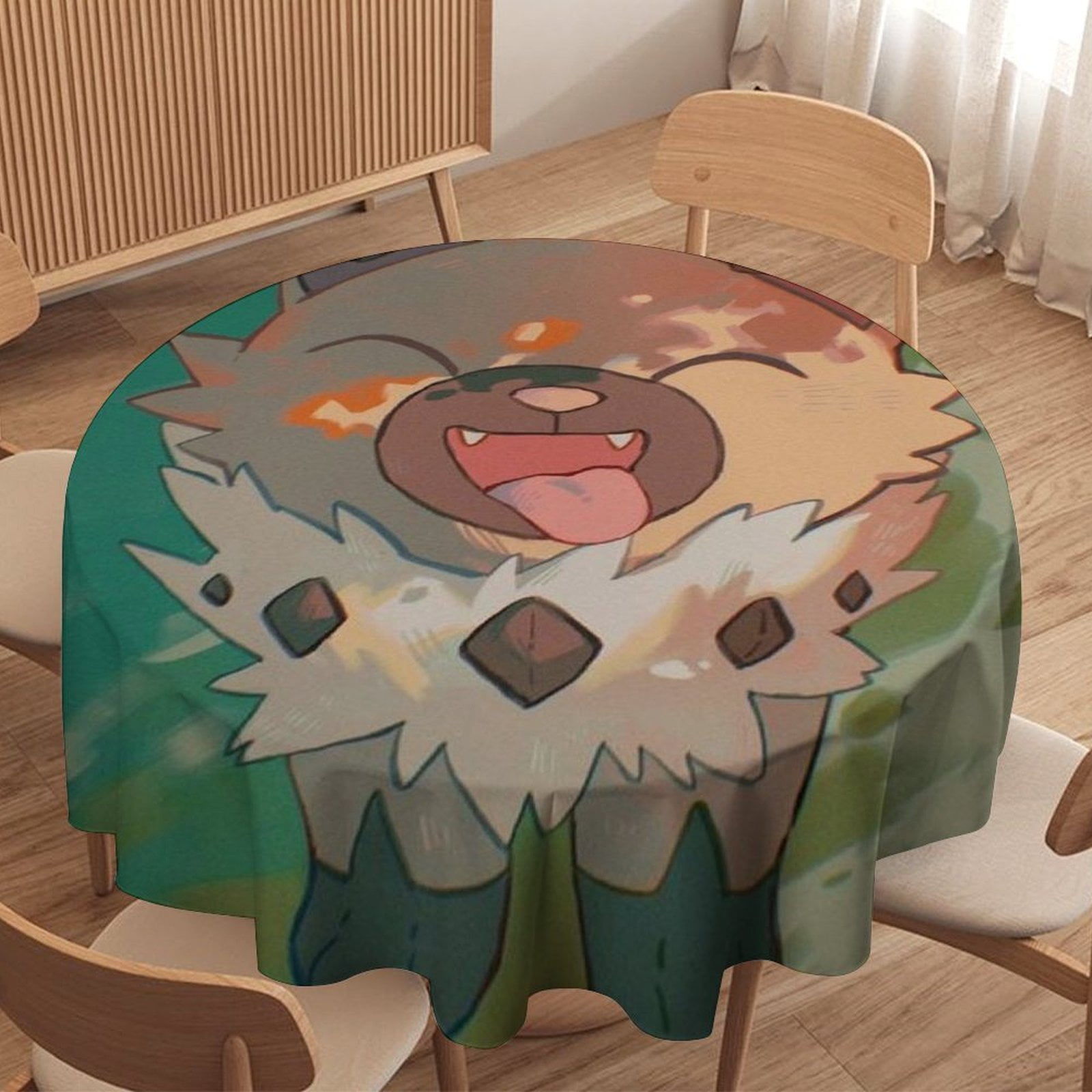 Pokemon Round Tablecloth，Waterproof Stain and Wrinkle Resistant ...