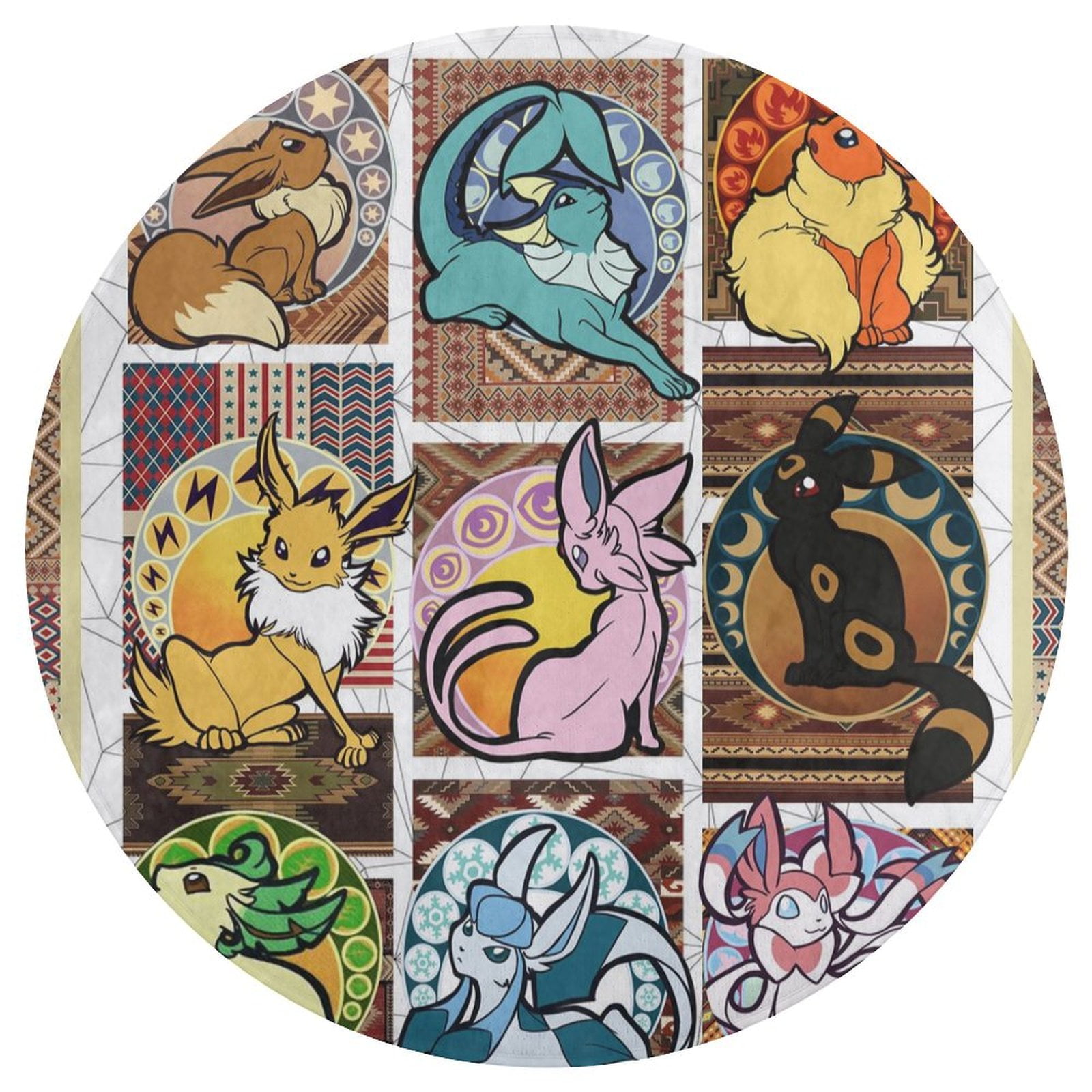 Pokemon Round carpet washable front door mat non-slip indoor carpet ...