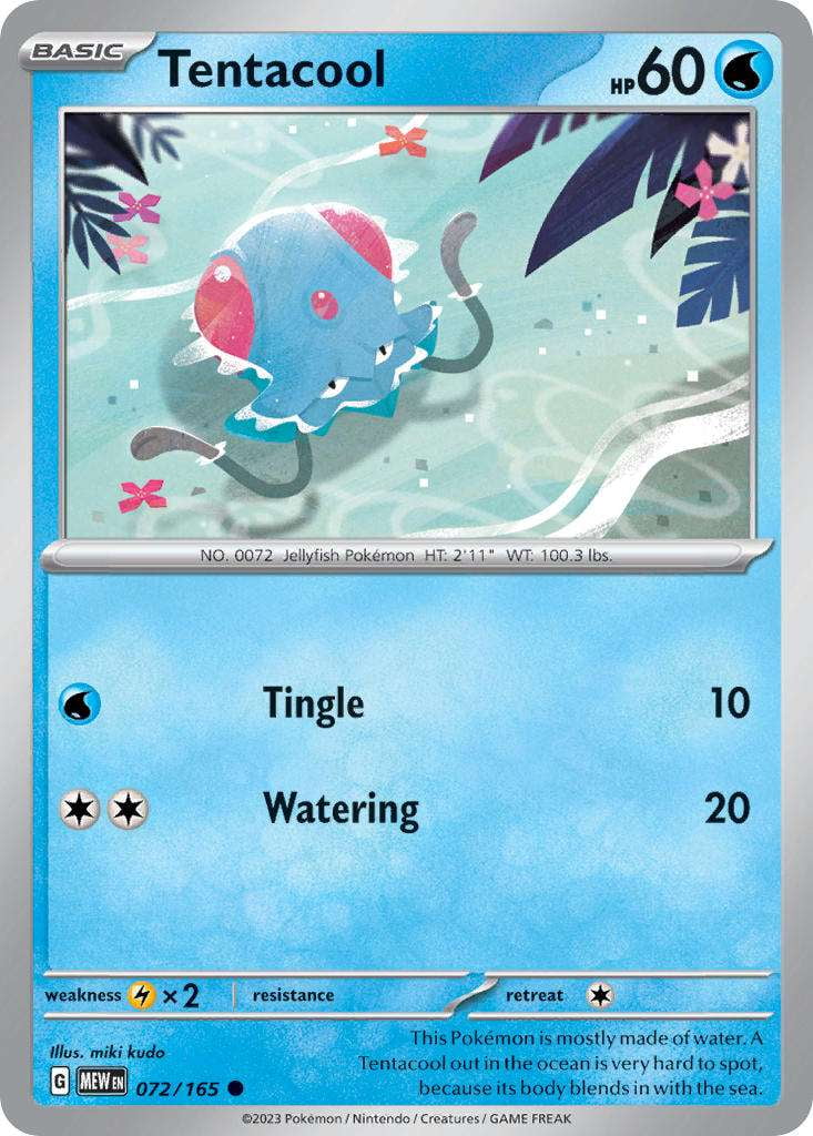 Pokemon Scarlet & Violet 151 Common Tentacool #72 - Walmart.com