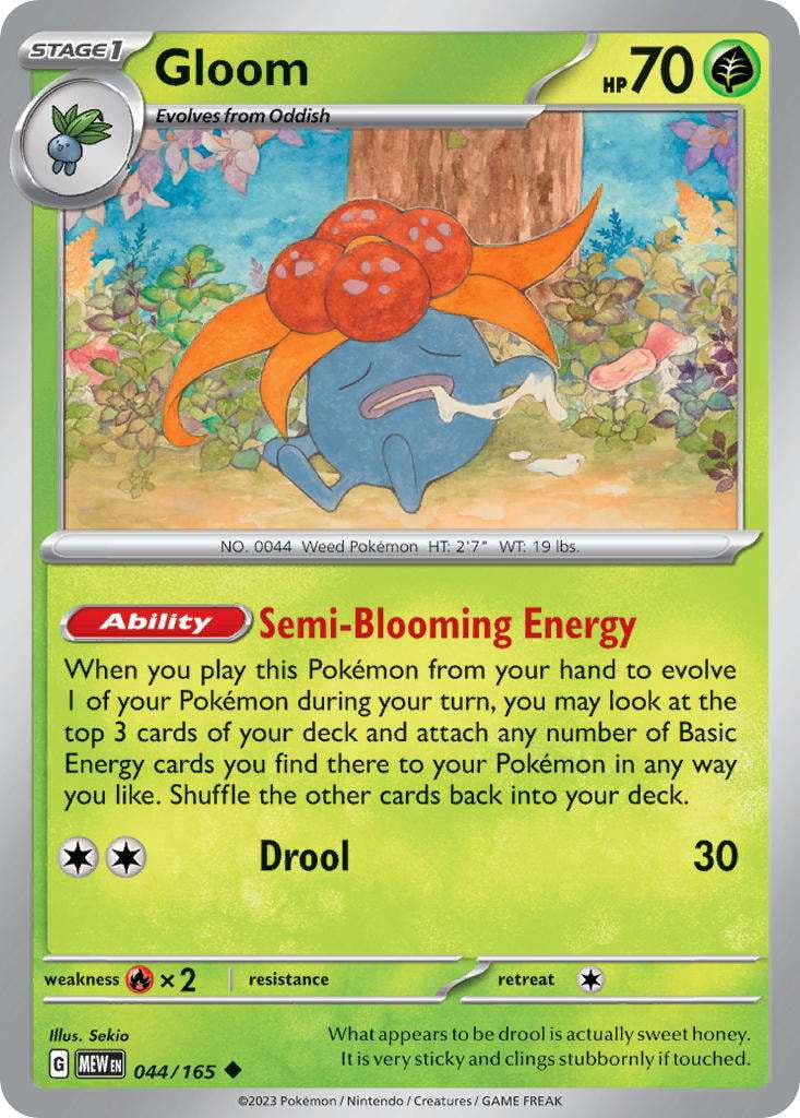 Pokemon Scarlet & Violet 151 Uncommon Gloom #44 - Walmart.com