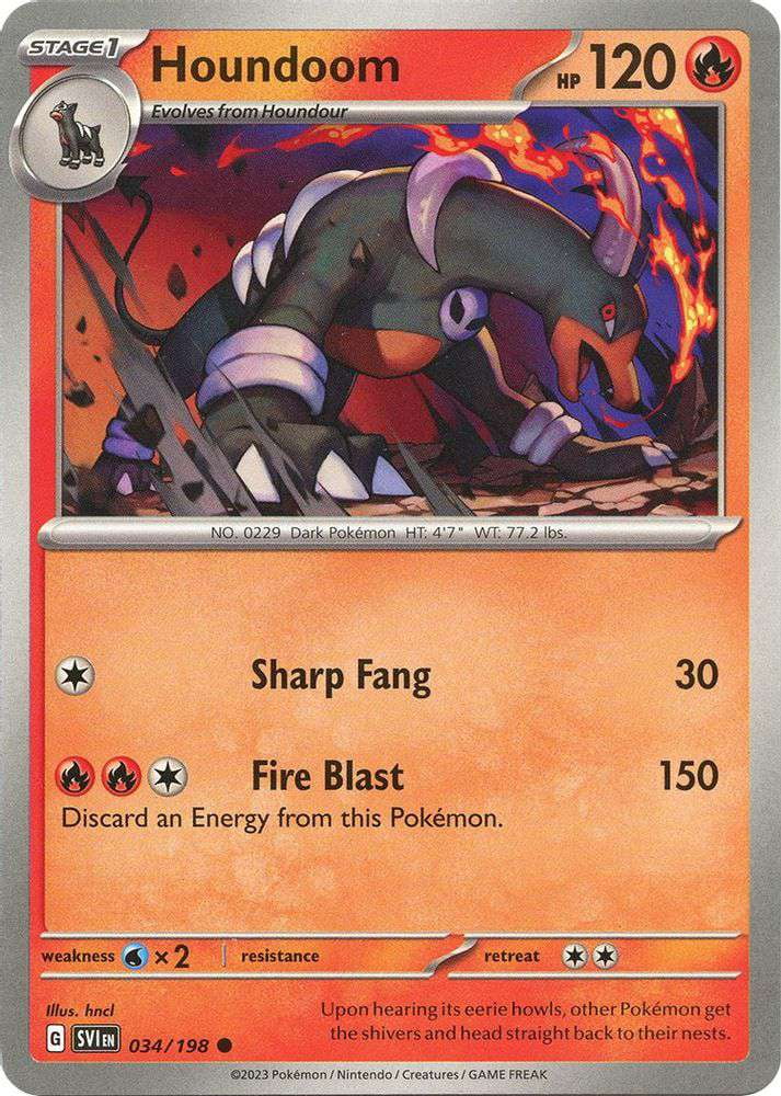 Pokemon Scarlet & Violet Base Set Common Houndoom #34 - Walmart.com