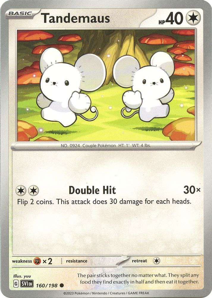Pokemon Scarlet & Violet Base Set Common Tandemaus #160 - Walmart.com