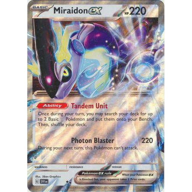 Pokemon Scarlet & Violet Base Set Double Rare Miraidon ex SV1 ...
